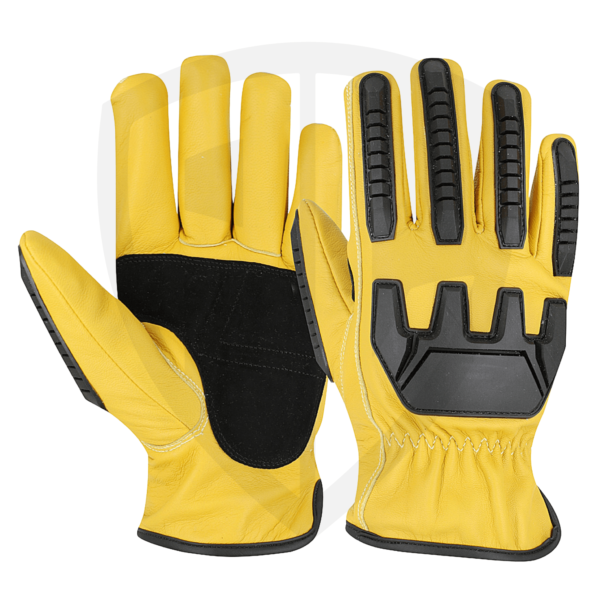 Cut-Resistant Impact Work Glove with Gel Padding - Armor Leather